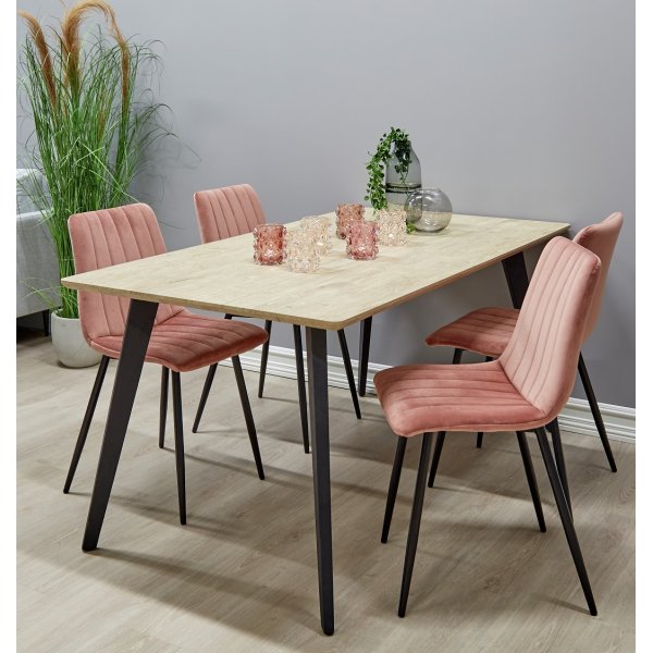 Kayla Stuhl - Rosa Samt - €71.99 - Bezogene Stühle - Trendrum.de